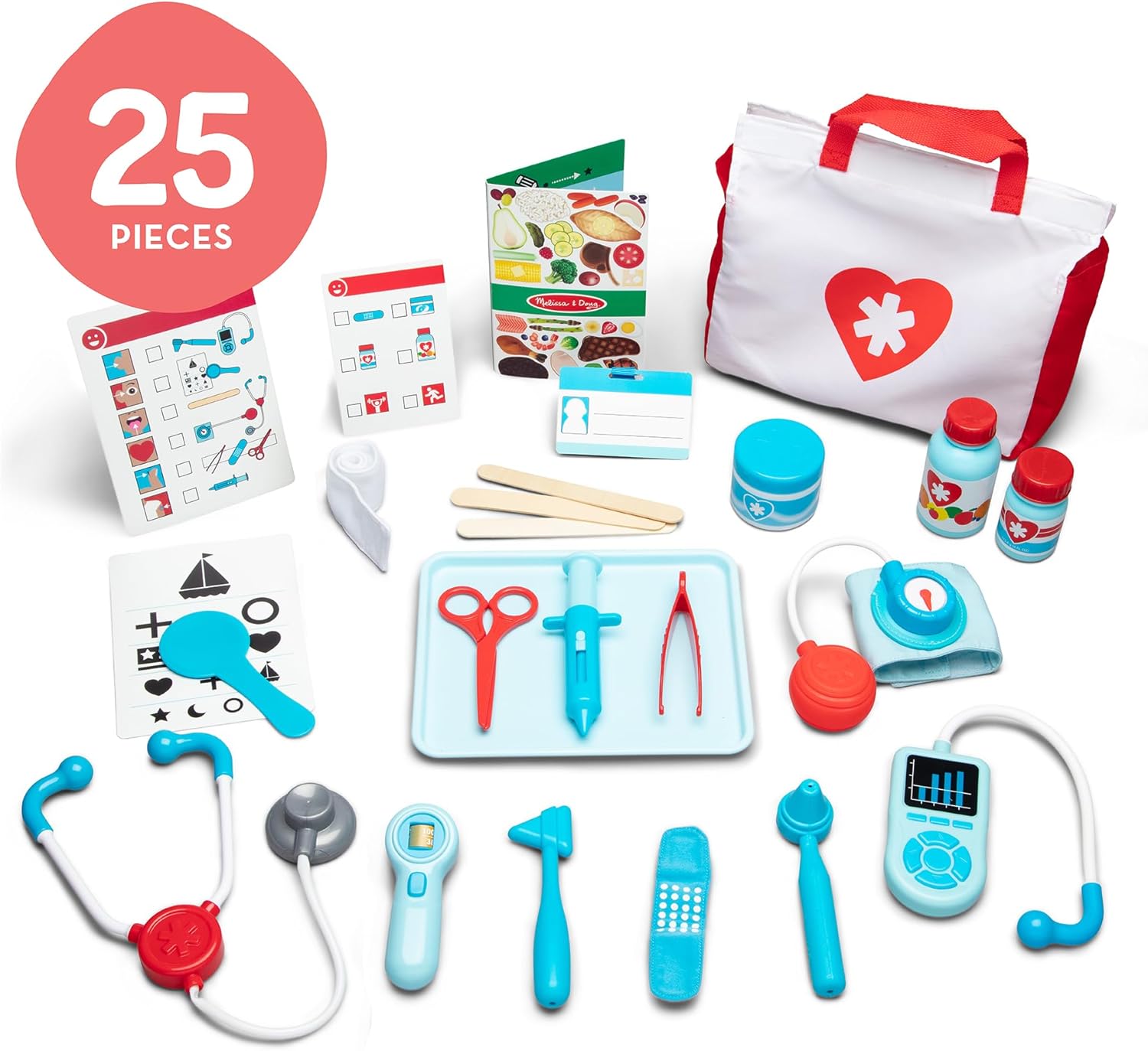 Melissa & Doug Get Well Doctor Kit, 25-Piece Toddler Doctor Play Set ...